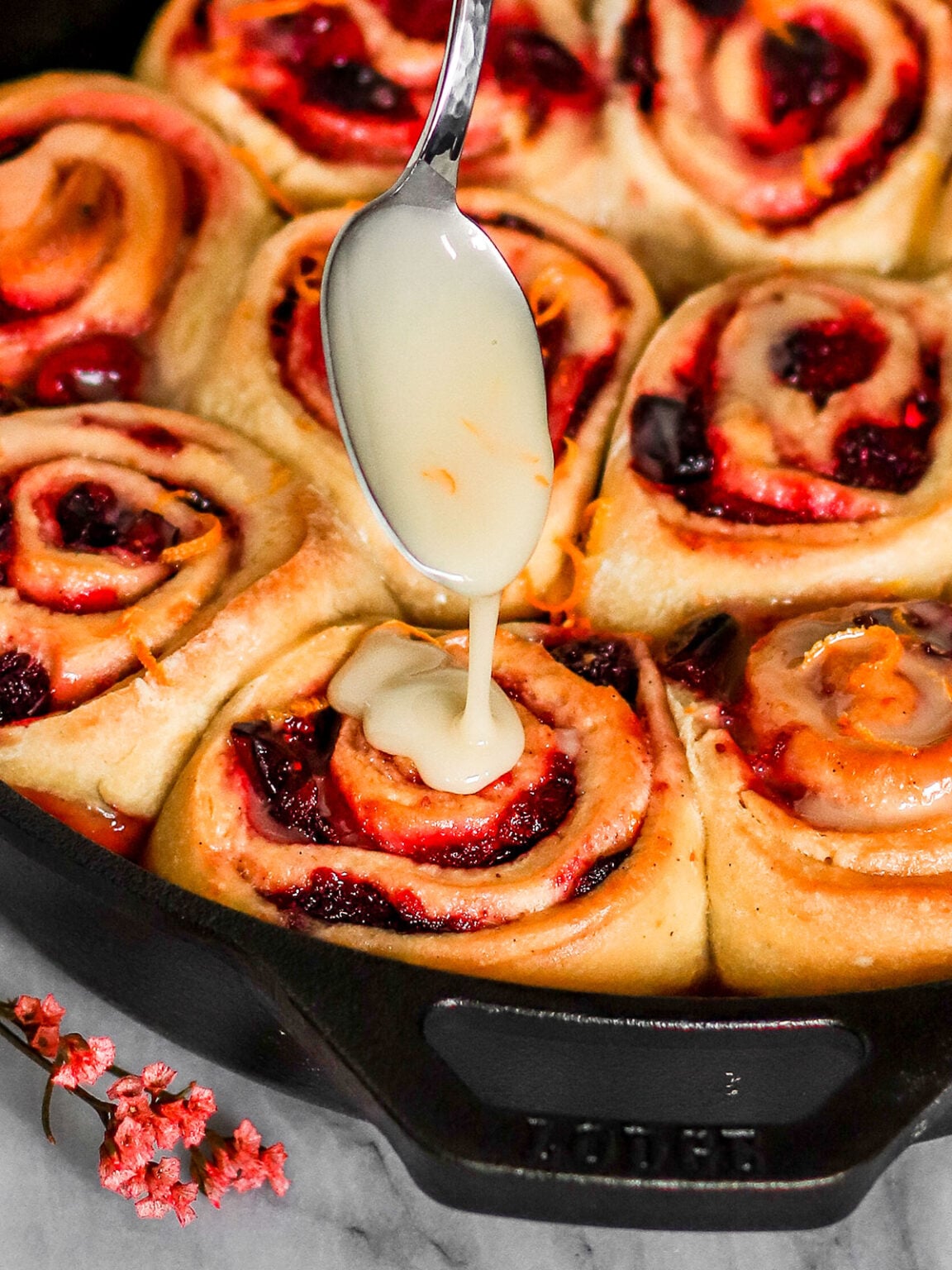 Vegan Cranberry Orange Sticky Buns - ShortGirlTallOrder