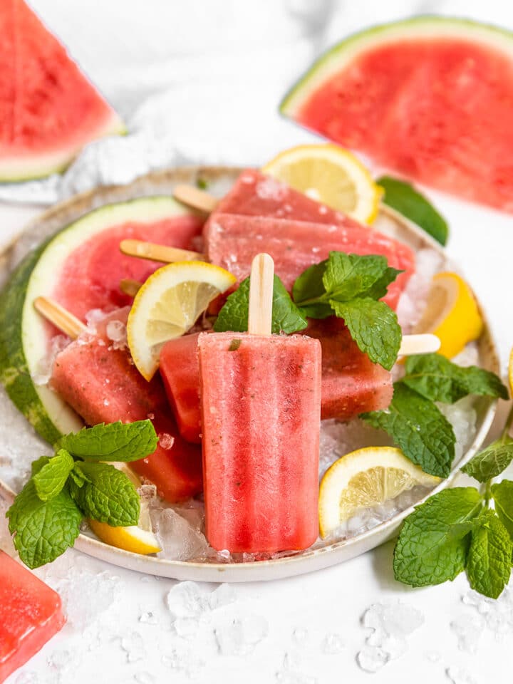 Watermelon Lemon Mint Popsicles - ShortGirlTallOrder