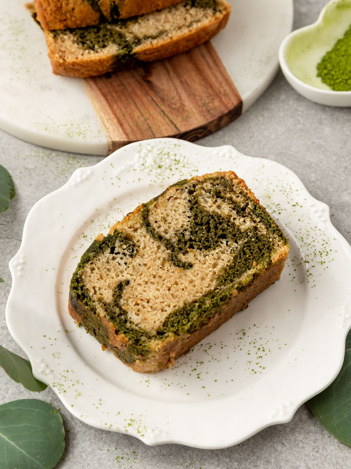 Vegan Marble Matcha Bread - ShortGirlTallOrder