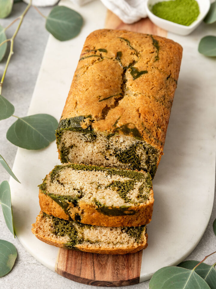 Vegan Marble Matcha Bread - ShortGirlTallOrder