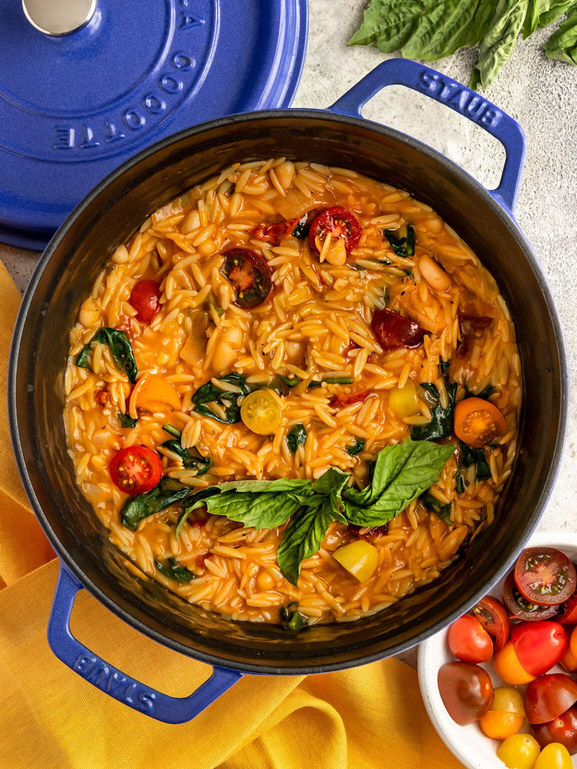 Creamy Vegan Tuscan Orzo - ShortGirlTallOrder