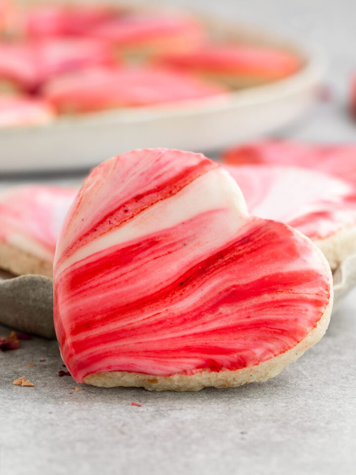Marbled Rosewater Heart Cookies - ShortGirlTallOrder