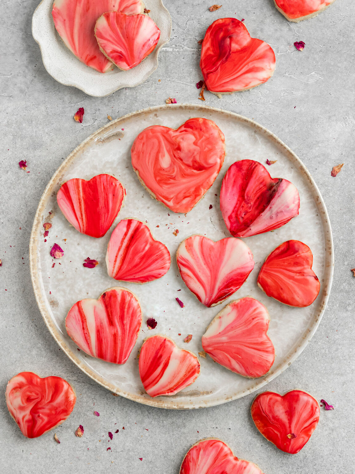 Marbled Rosewater Heart Cookies - ShortGirlTallOrder