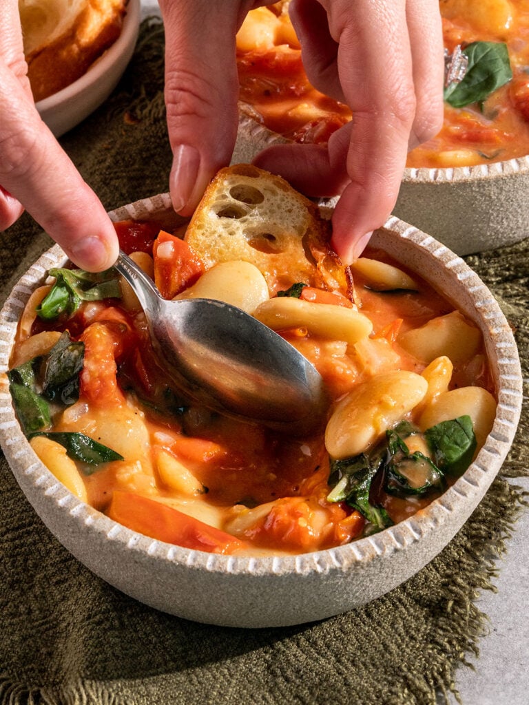 Burst Tomato Basil Butter Beans - ShortGirlTallOrder