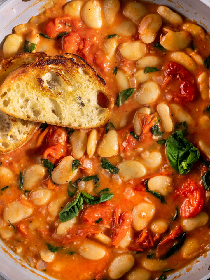 Burst Tomato Basil Butter Beans - ShortGirlTallOrder