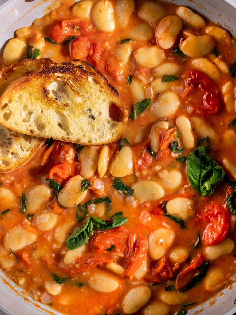 Burst Tomato Basil Butter Beans - ShortGirlTallOrder