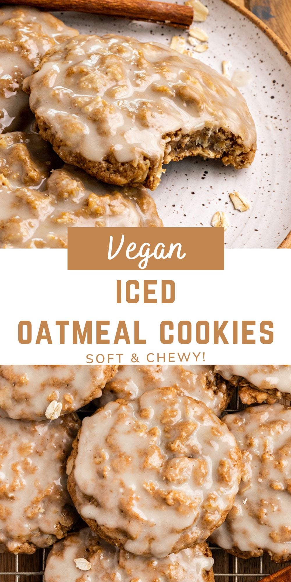 Vegan Iced Oatmeal Cookies - ShortGirlTallOrder